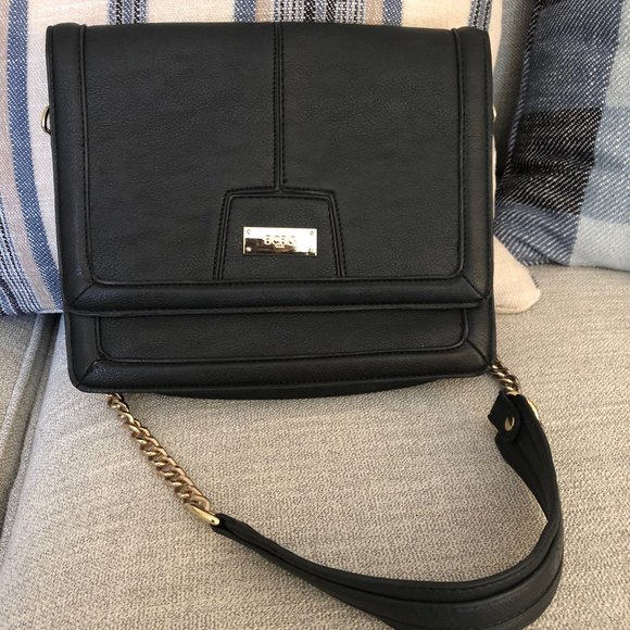 BCBG | Bags | Bcbg Paris Black Leather Shoulder Bag | Poshmark